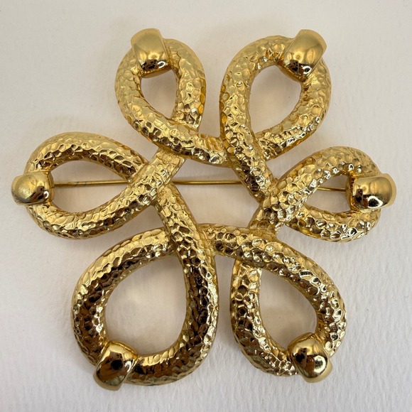 Monet | Jewelry | Monet Vintage Hammered Etruscan Brooch Runway ...